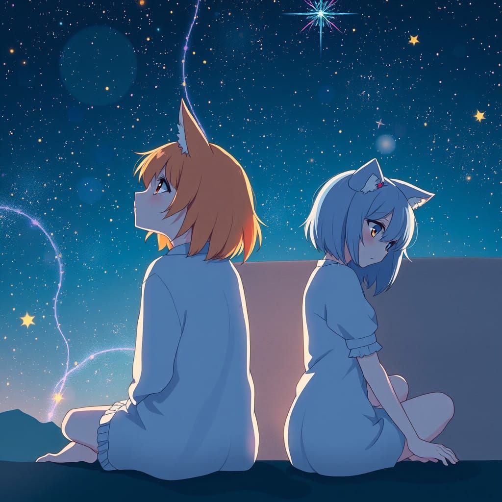 Scoft Talks - Fantastical Anime Friends in a Starry Night S...