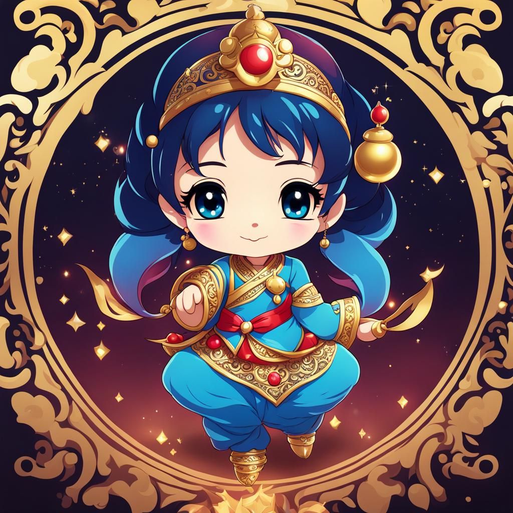 Genie, Kawaii, anime, chibi, disney, cartoon - AI Generated Artwork ...