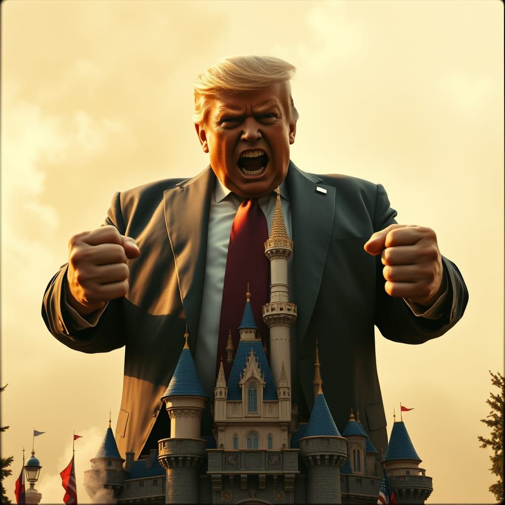 Giant Trump Smashes Disneyland in Epic, Cinematic ... - AI Art