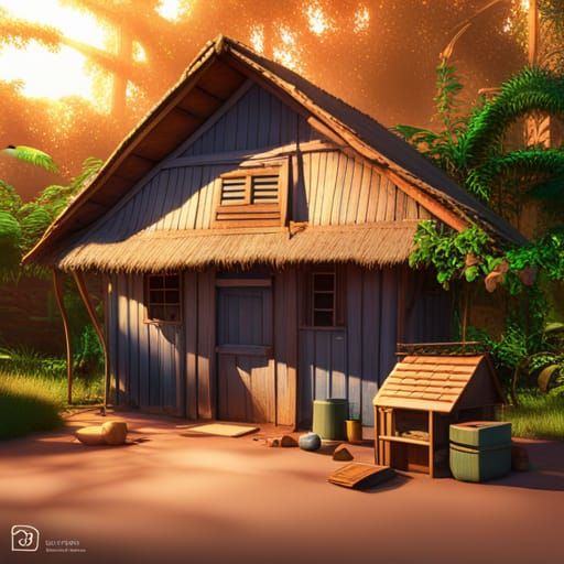 Village hut - AI Generated Artwork - NightCafe Creator