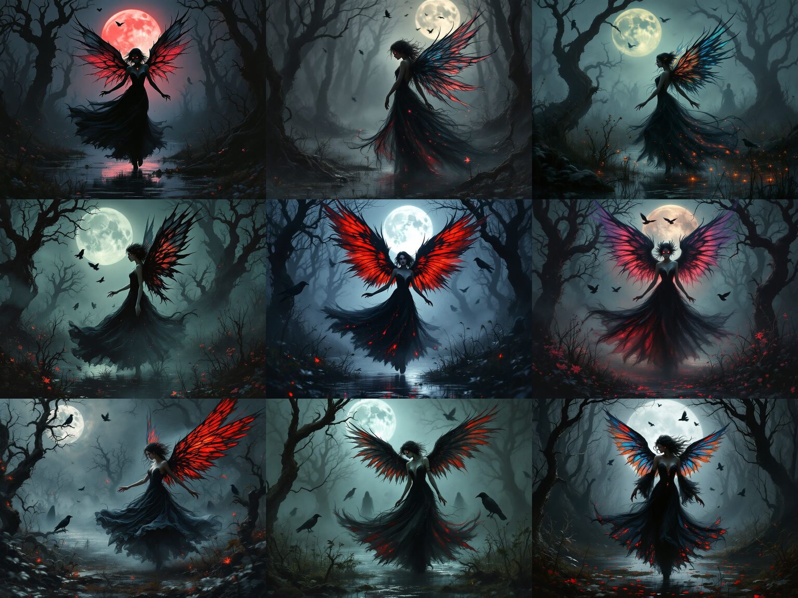 Ethereal Fairy Dances in Moonlit Marsh with Irides... - AI Art