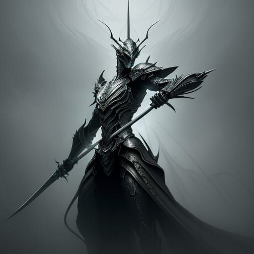 MANTIS SWORD - Majestic Mantis Wields Intricate Sword in Dar...