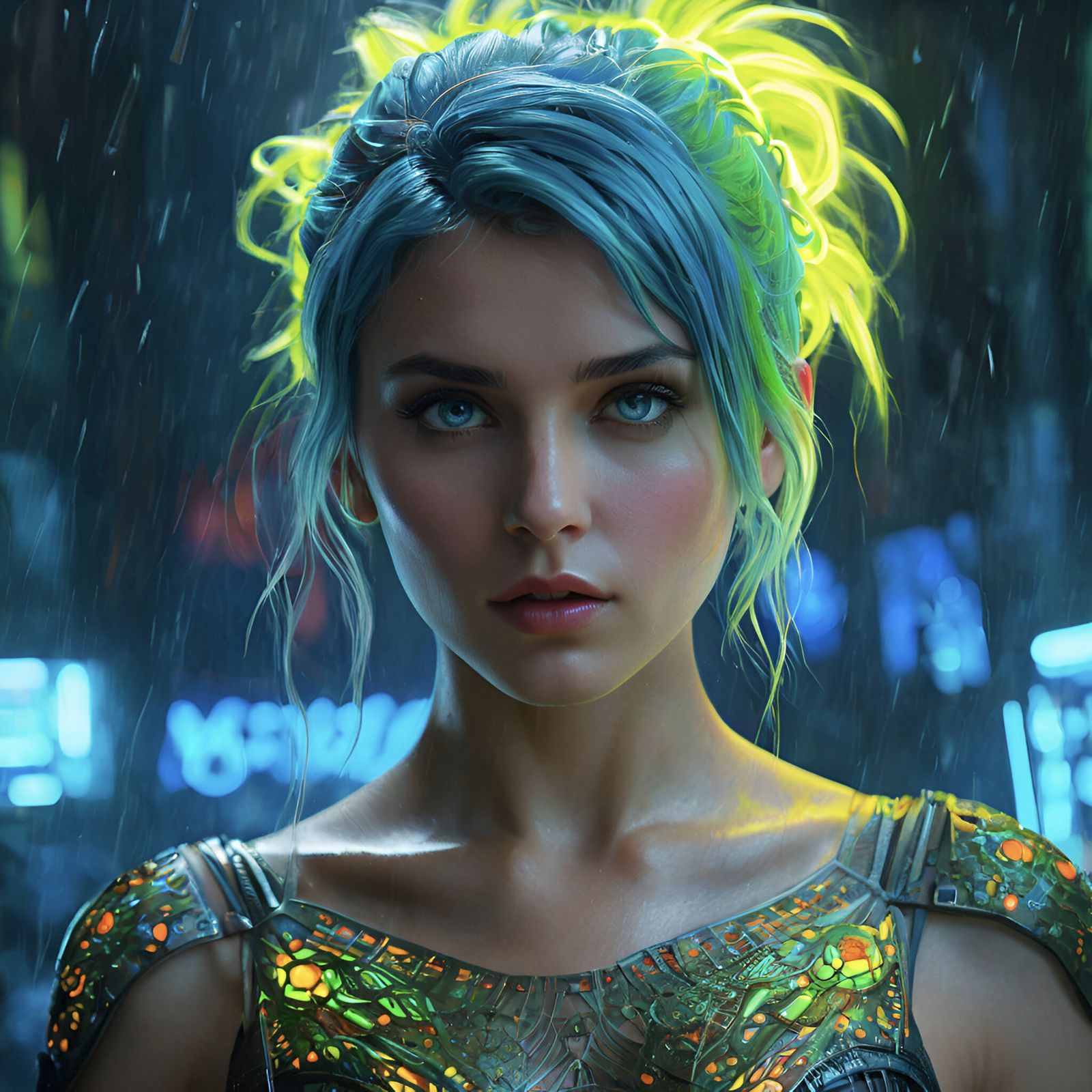 Neon Hair Ai Generated Artwork Nightcafe Creator