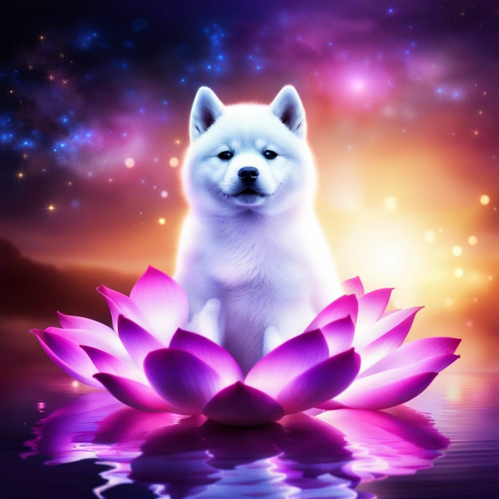 Lotus healing Shiba - AI Generated Artwork - NightCafe Creator