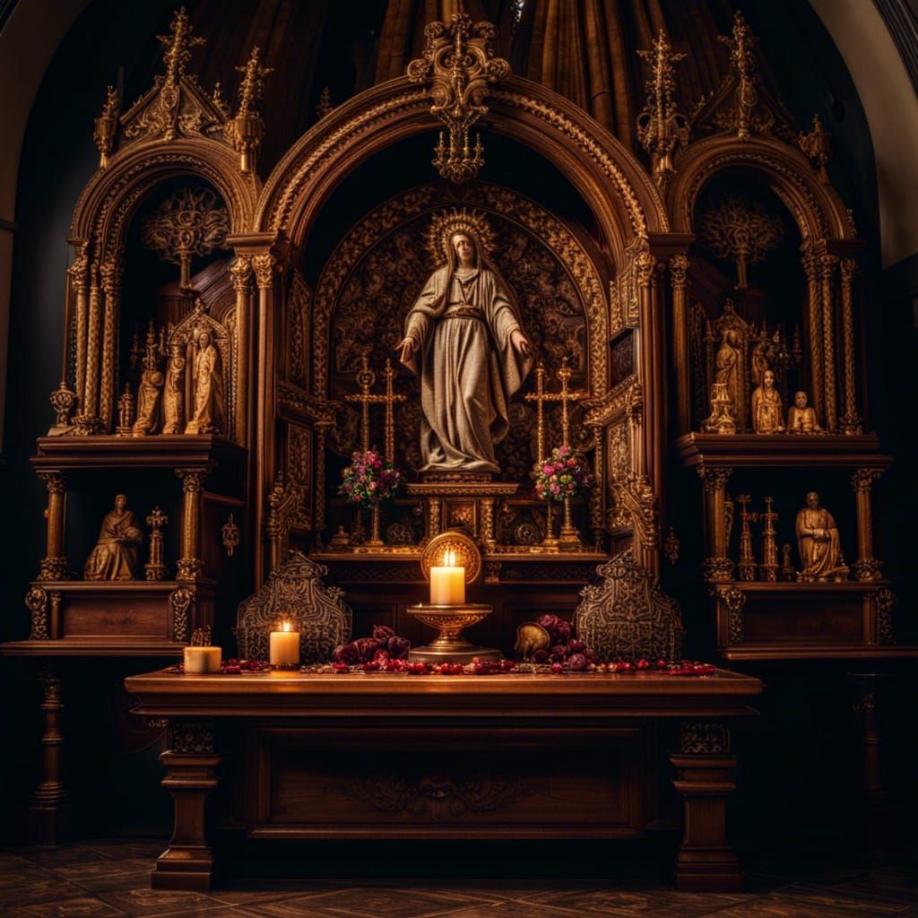 Traditional Catholic Altar - AI Generated Artwork - NightCafe Creator
