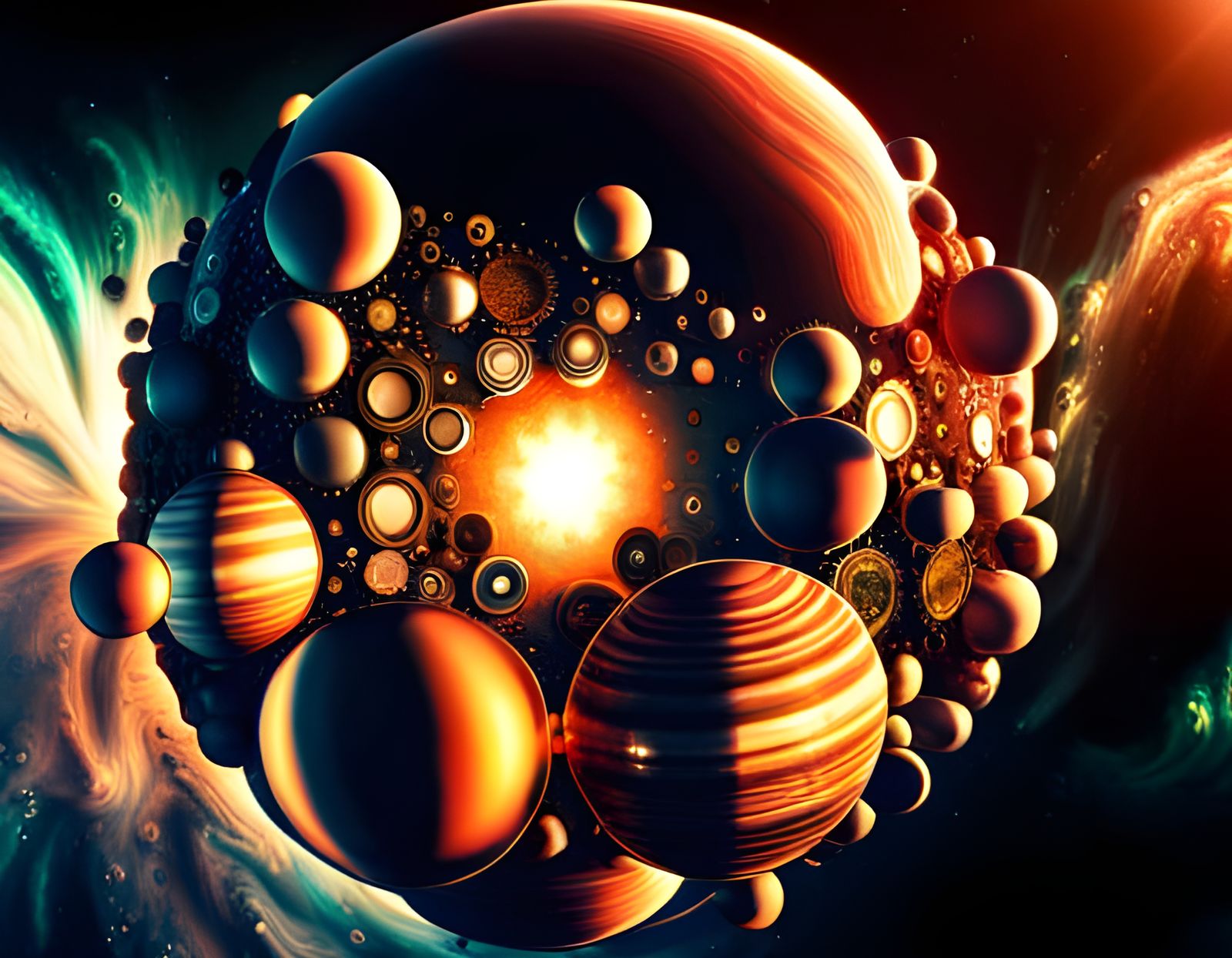 golden universe - a new frontier - AI Generated Artwork - NightCafe Creator