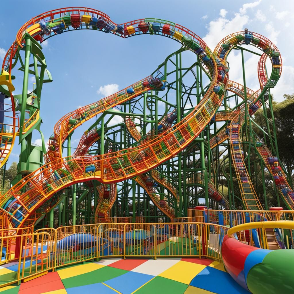 Snakes and ladders themed roller coaster - AI Generated Artwork ...