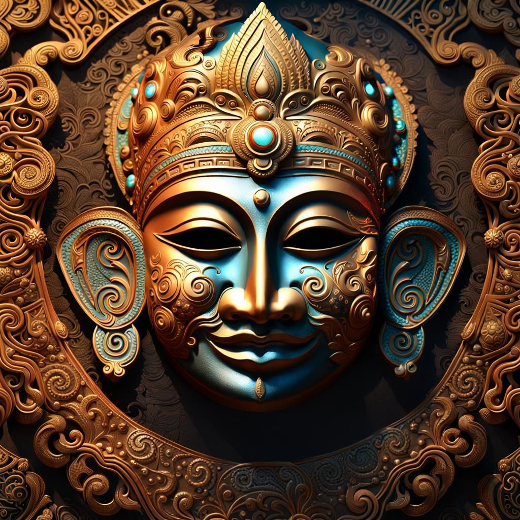 A Balinese face mask - AI Generated Artwork - NightCafe Creator