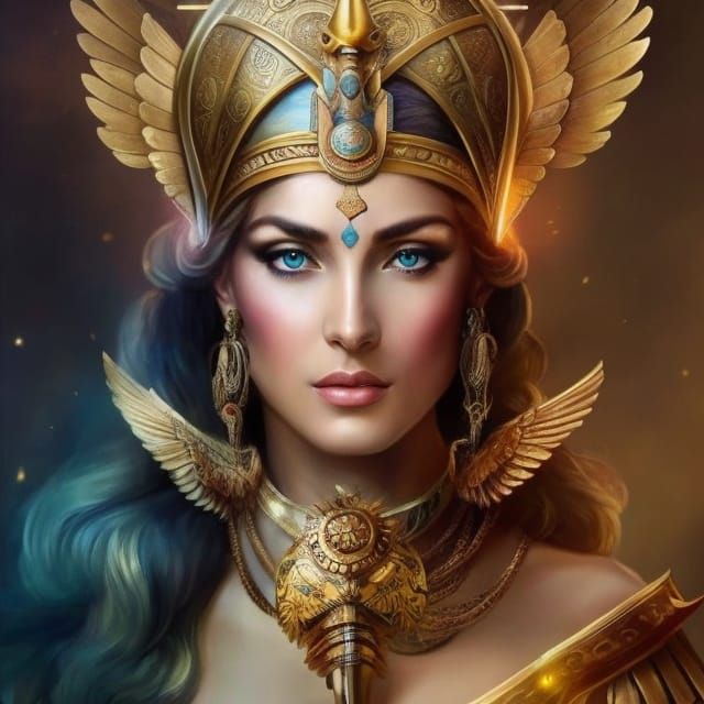 Gorgeous “Ancient Greek Goddess Athena”, beautiful woman, wise owl on ...