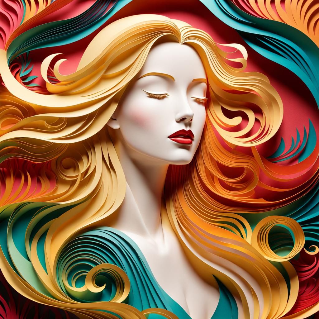 A breathtaking papercut-style sculpture showcasing the beauty of a ...