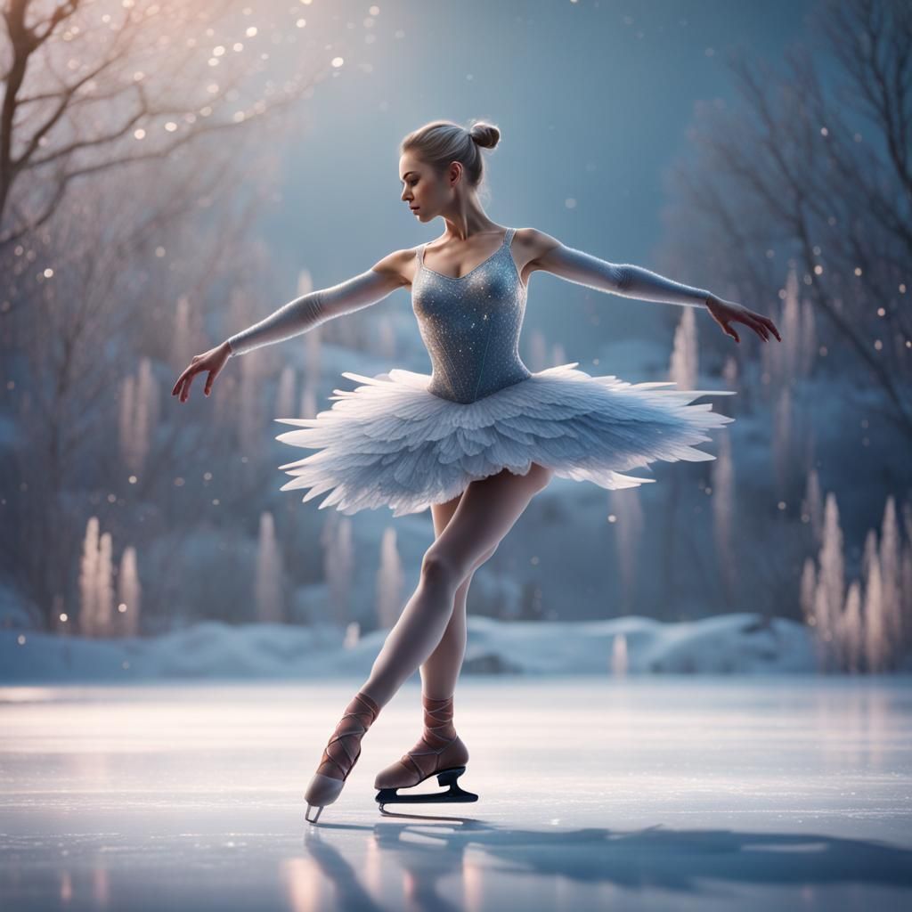 Ballerina ice skating - AI Generated Artwork - NightCafe Creator
