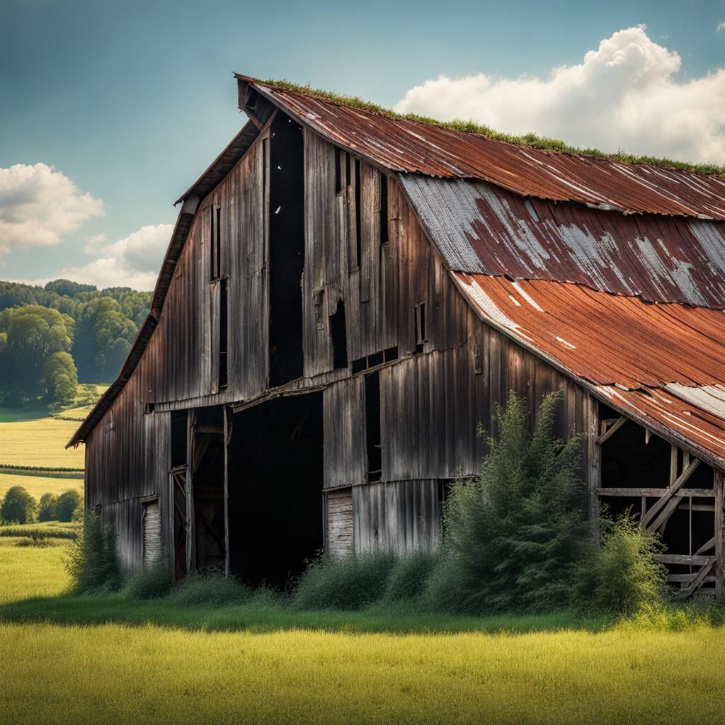 Dilapidated barn, ver. 3 - AI Generated Artwork - NightCafe Creator