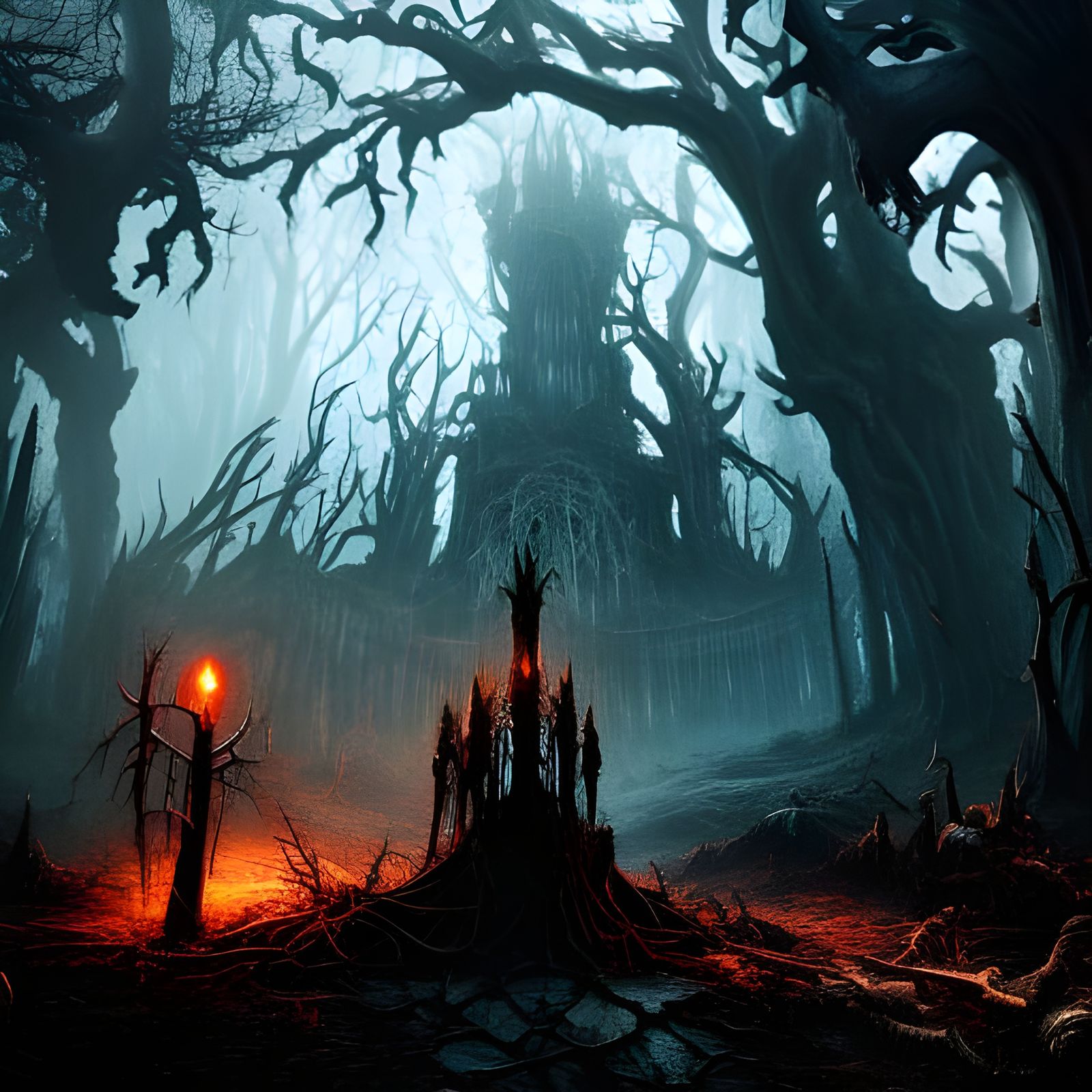 forest of horror - AI Generated Artwork - NightCafe Creator