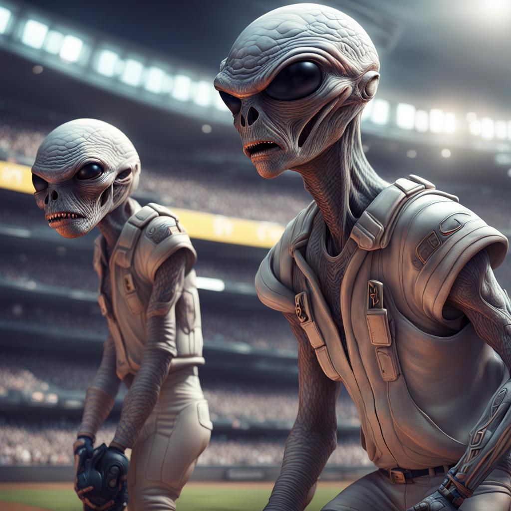 Alien baseball team (C) - AI Generated Artwork - NightCafe Creator