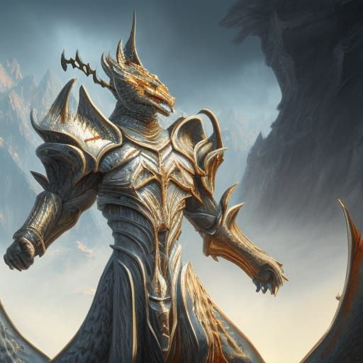 Hybrid: Paladin Dragon Knight - AI Generated Artwork - NightCafe Creator