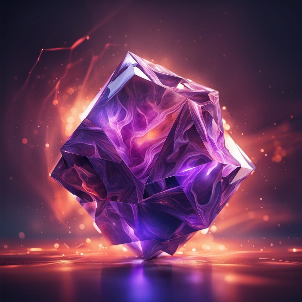 Glowing crystal pentagonal prism gem with magnetic energy - AI ...
