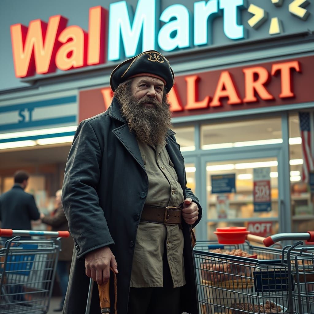 Wal Mart's Newest Greeter, Captain Ahab