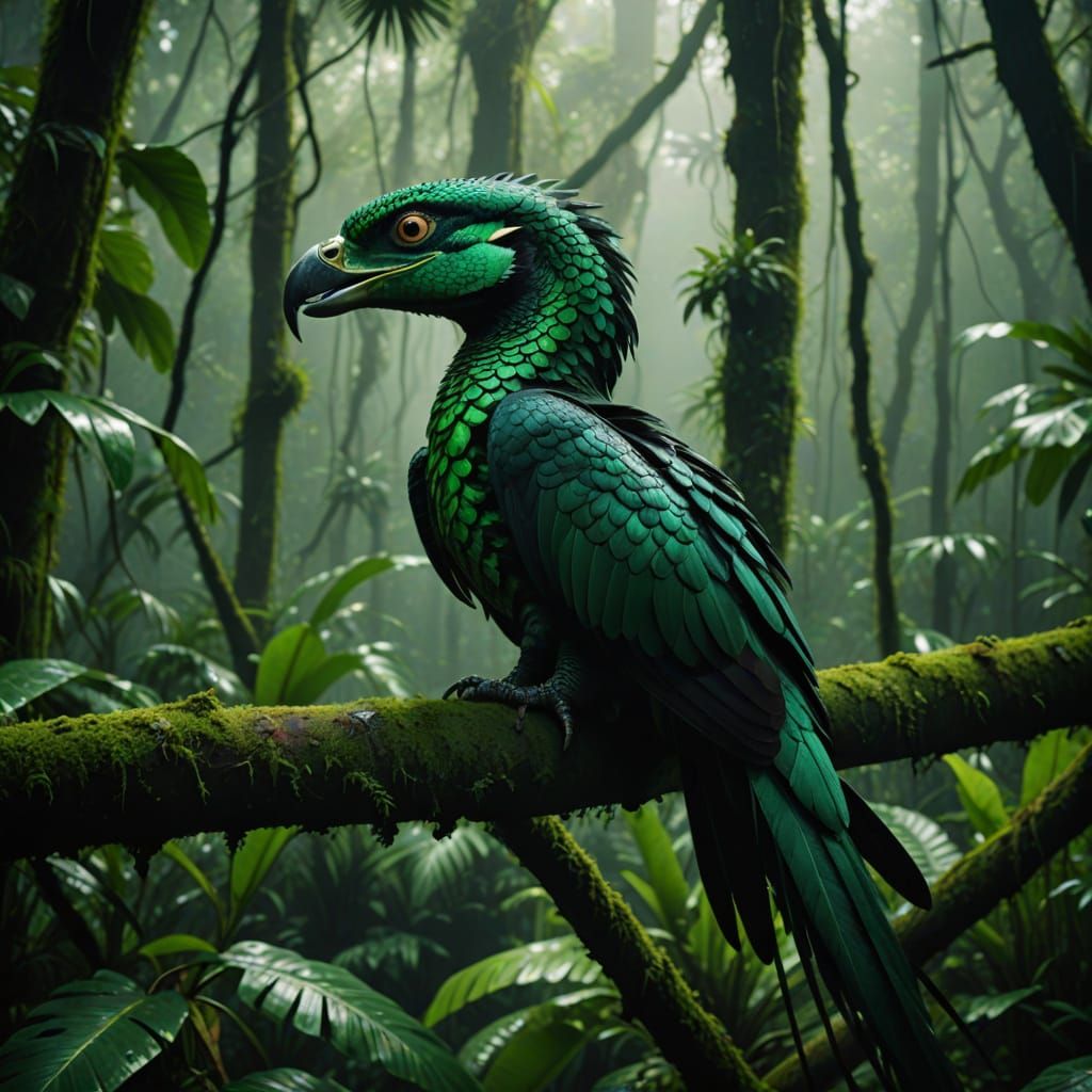 Quetzalcoatl, the winged serpent in Aztec belief,… A gorgeous winged ...