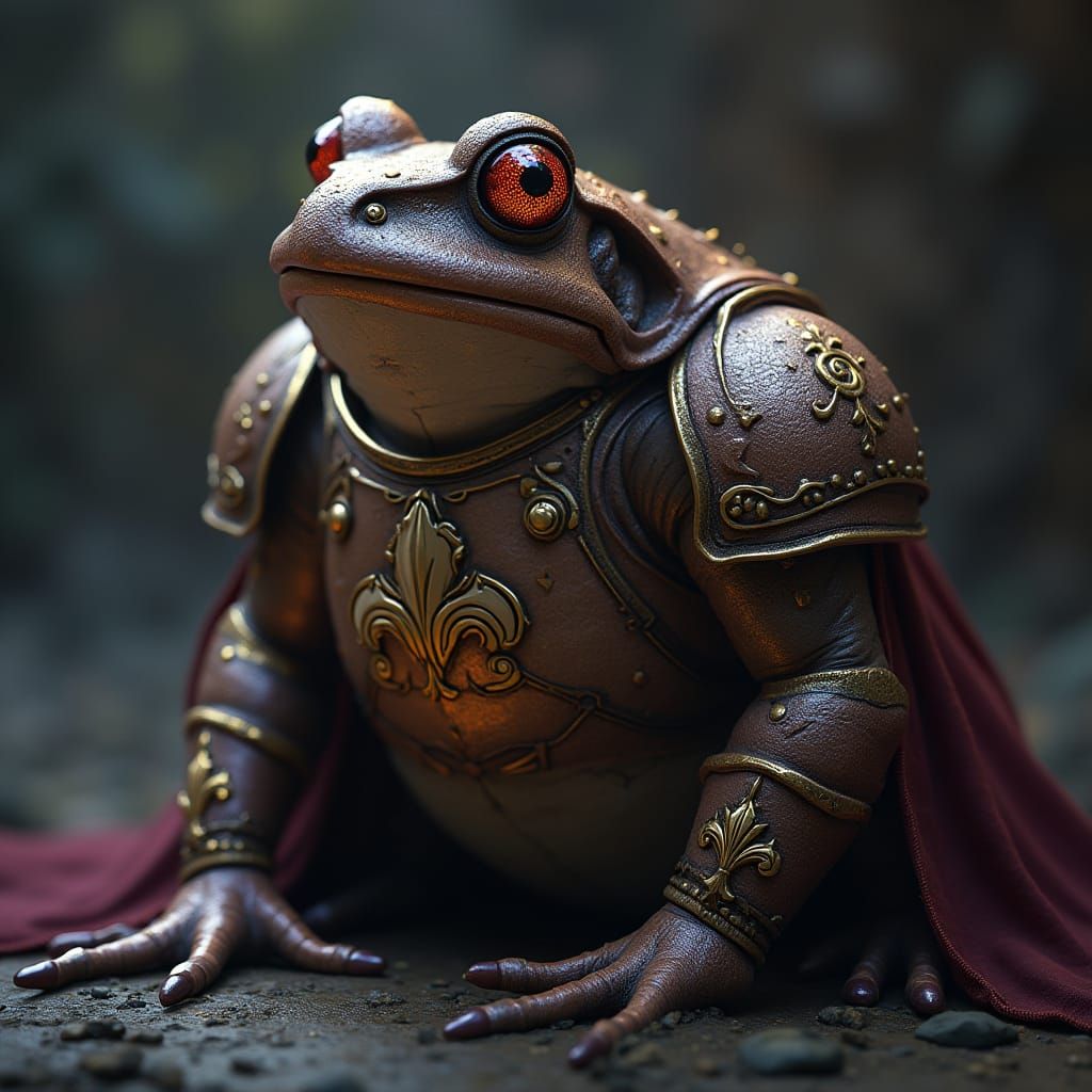 Regally Armored Frog Takes Noble Knee in Medieval ... - AI Art