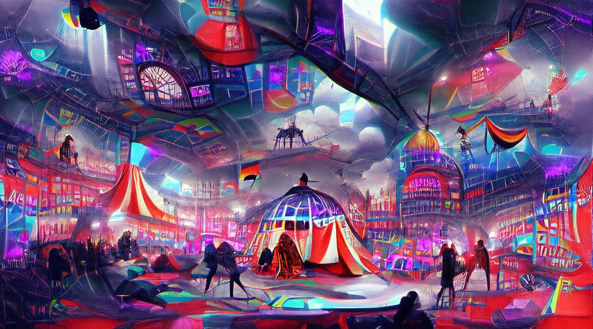 Future Circus (Inside the Tent) - AI Generated Artwork - NightCafe Creator