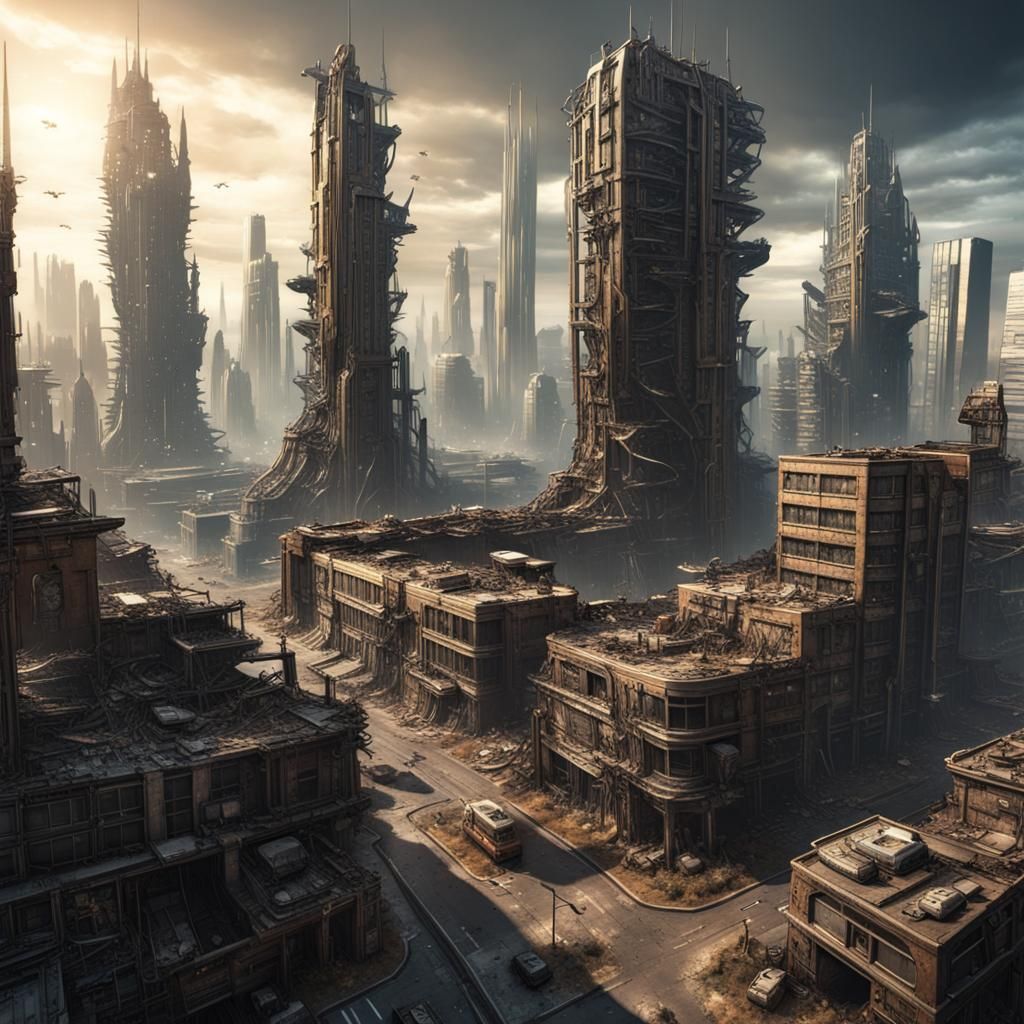 Post Apocalyptic futuristic diagram of the city that is 3-D, Alien D ...