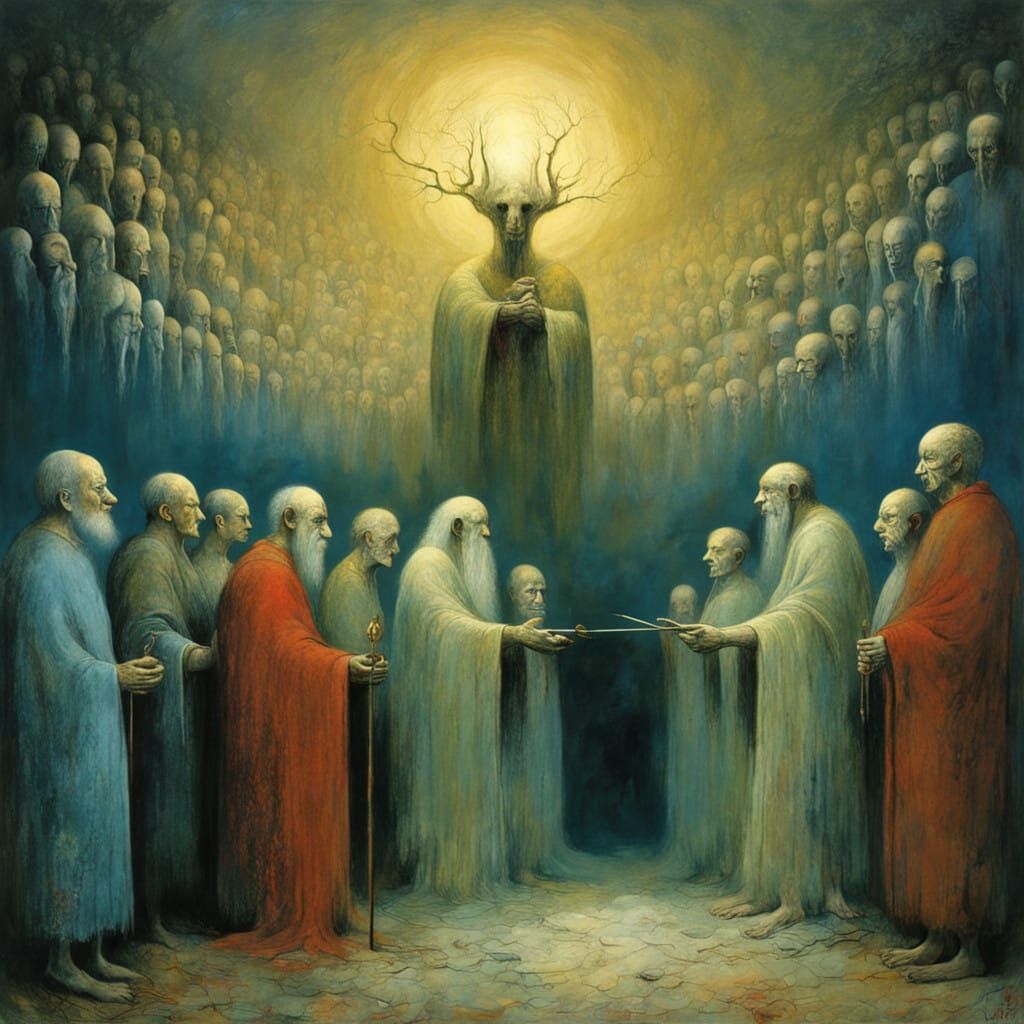 Festivus by Zdzislaw Beksinski - Surreal Festive Scene with ...