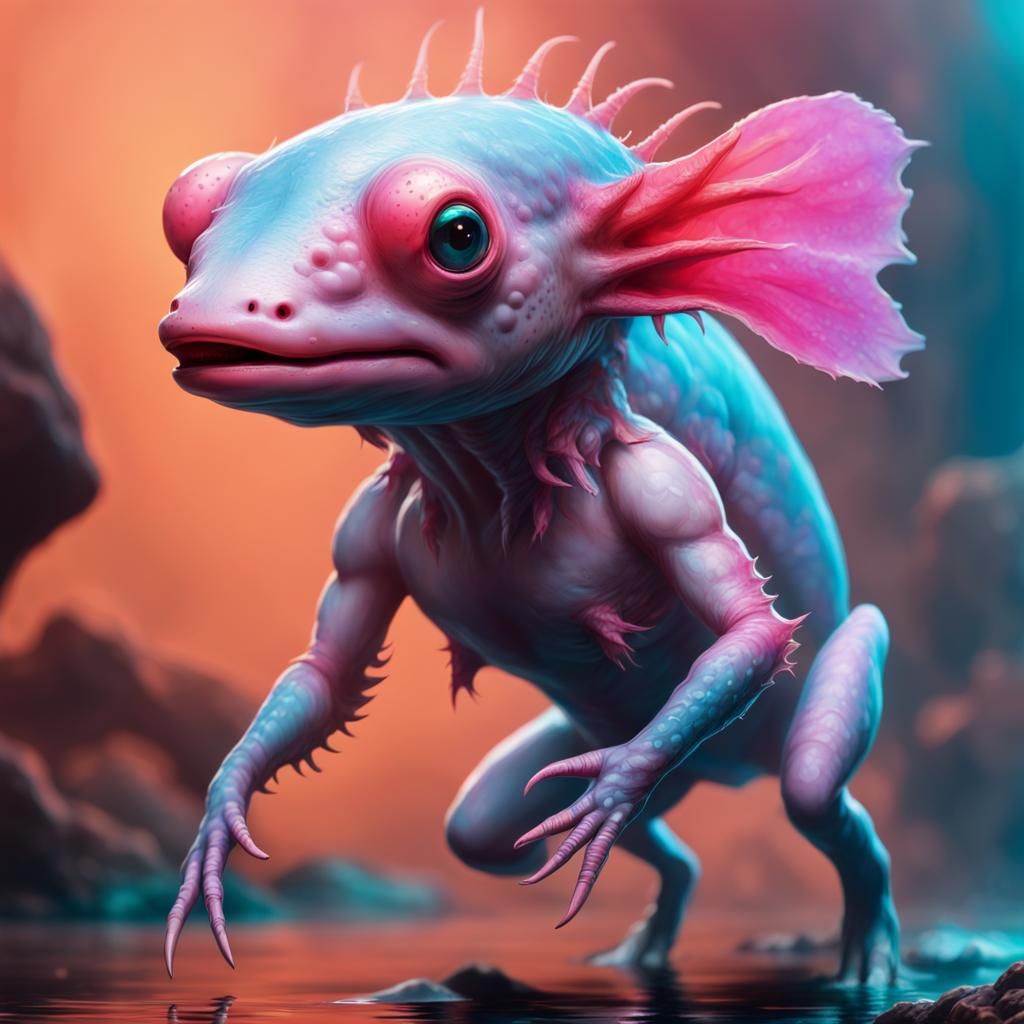 Bipedal Extraterrestrial Axolotl Humanoid From The Future - AI ...