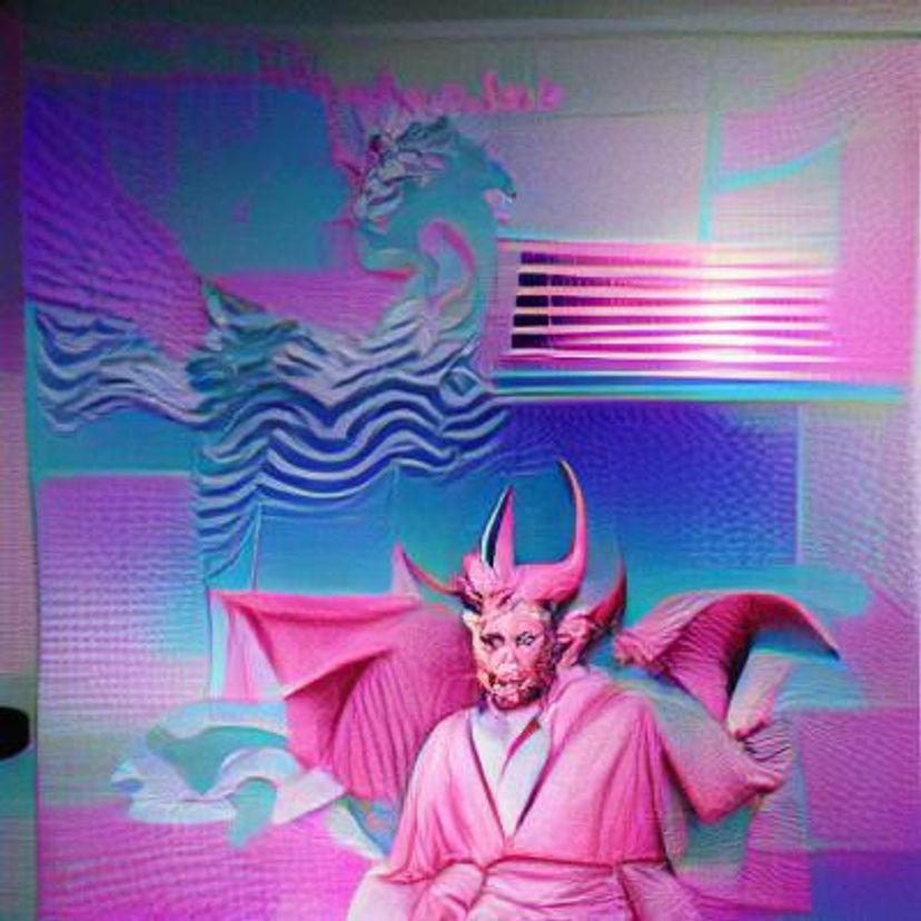 Vaporwave Satan - AI Generated Artwork - NightCafe Creator