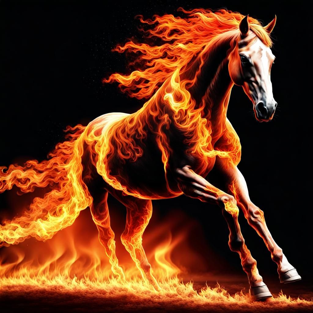 Fire elemental Horse - AI Generated Artwork - NightCafe Creator