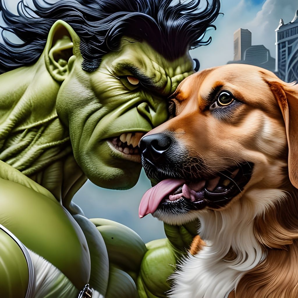 Incredible Hulk's best friend. - AI Generated Artwork - NightCafe Creator