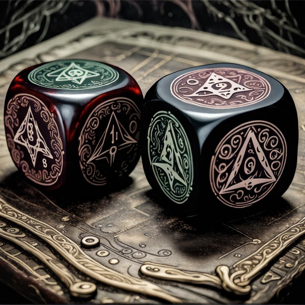 Pair Of Lovecraftian Dice - AI Generated Artwork - NightCafe Creator