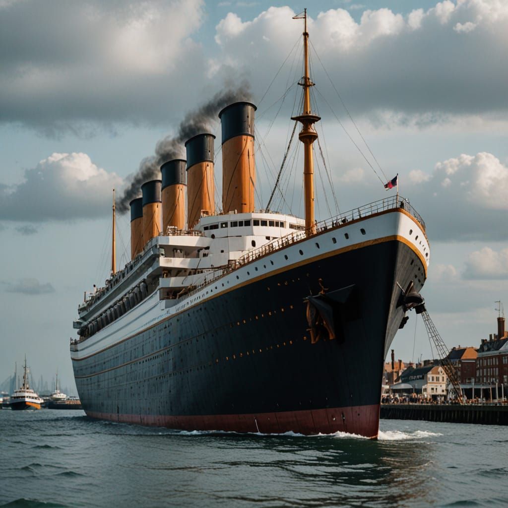 the titanic - Sinking Ocean Liner in Deep Water