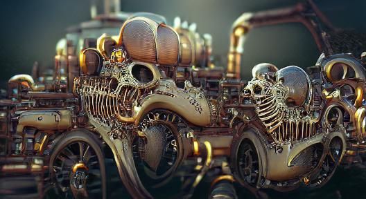Skeleton horror machine polished detailed VRay - AI Generated Artwork ...