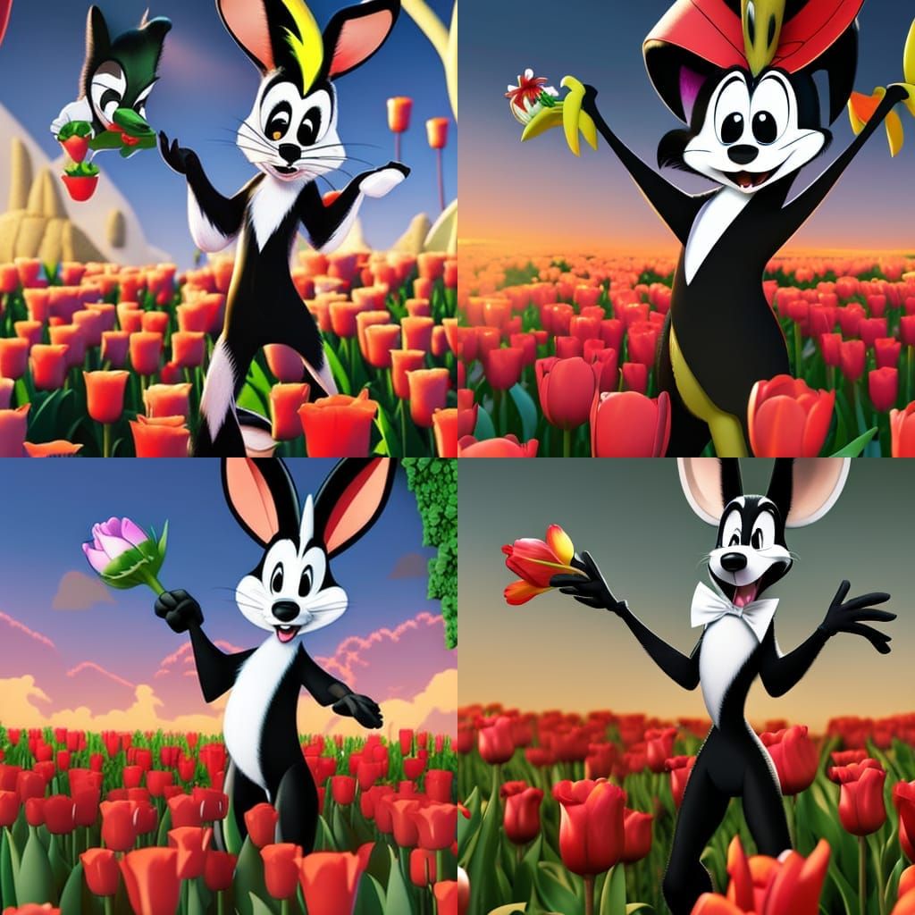 Tiptoe through the Tulips, Looney Tunes Skunk, concept art by Bob ...