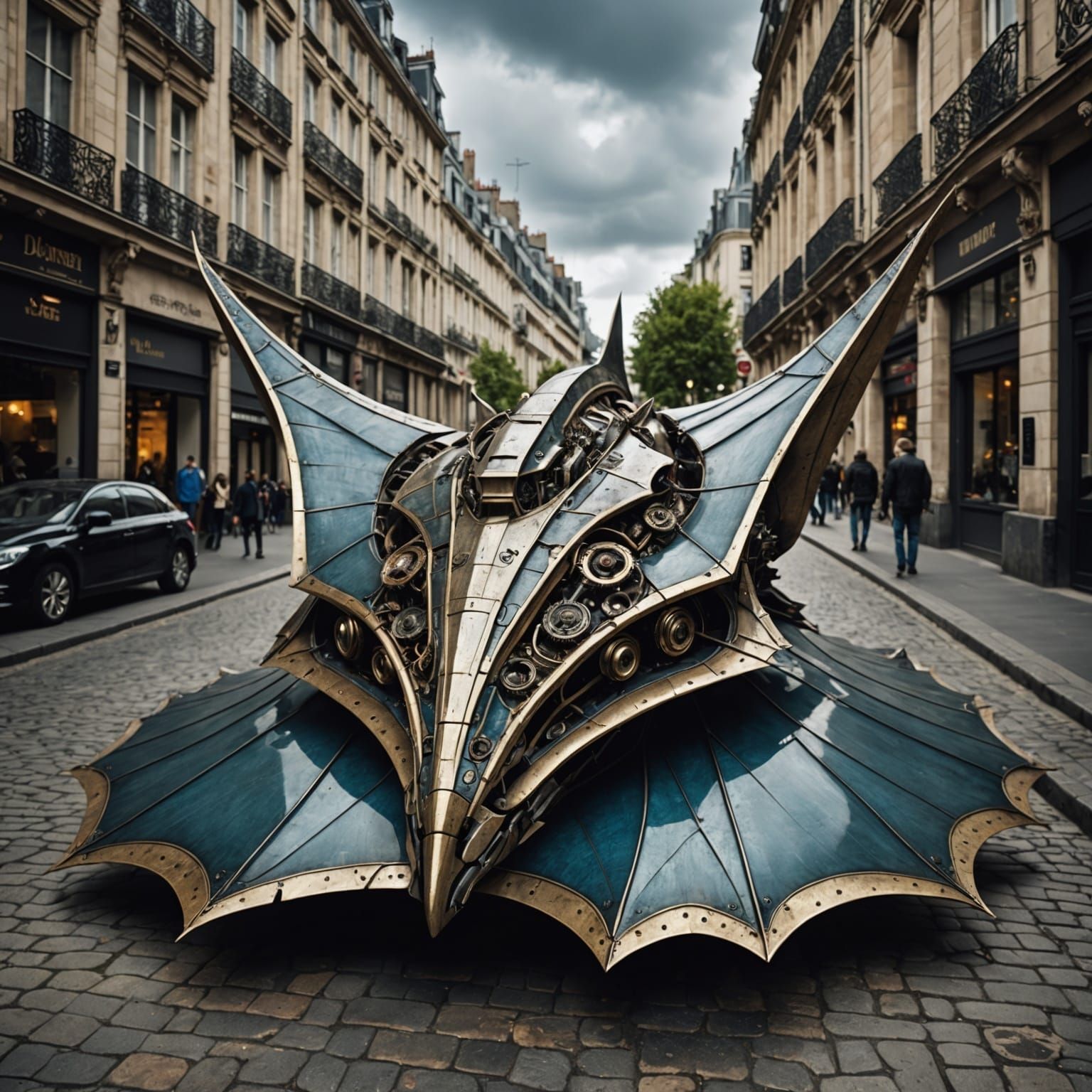 mechanical manta ray - AI Generated Artwork - NightCafe Creator