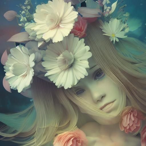 flower portrait, captivating, dreamlike composition - AI Generated ...