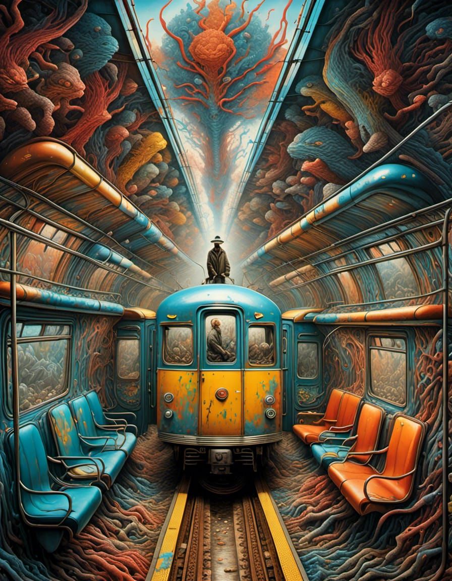 In Hongkong-Underground amongst Subway-Trains with Graffiti - AI ...