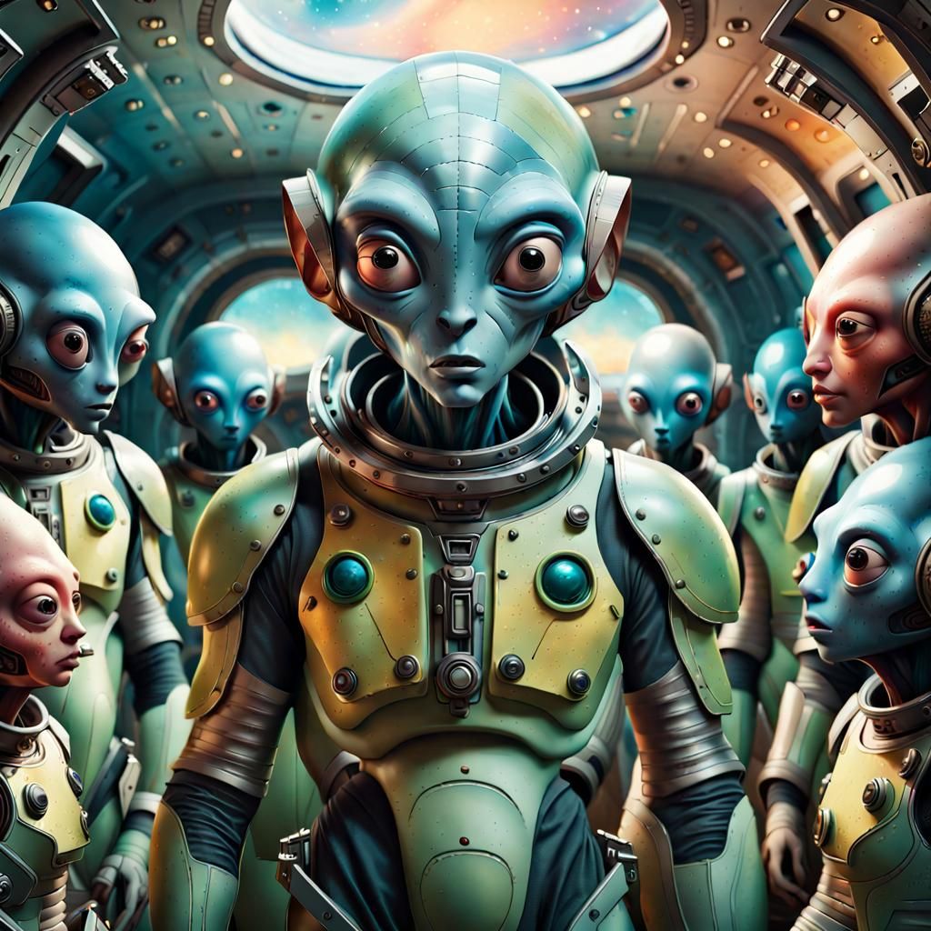 Commander of an alien spaceship : r/nightcafe