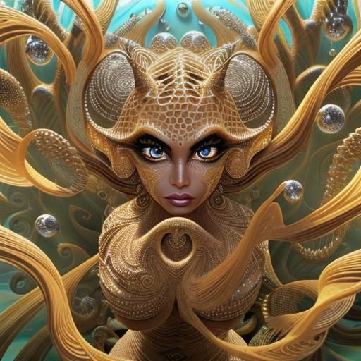 Sand creature dissolving into a swirl of transparent sand, fantasy ...