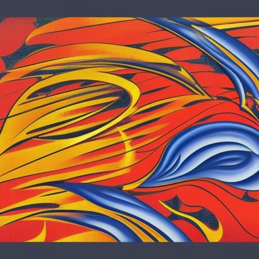 This mer tail is pigmented in vivid red and gold. It has mottled spots ...