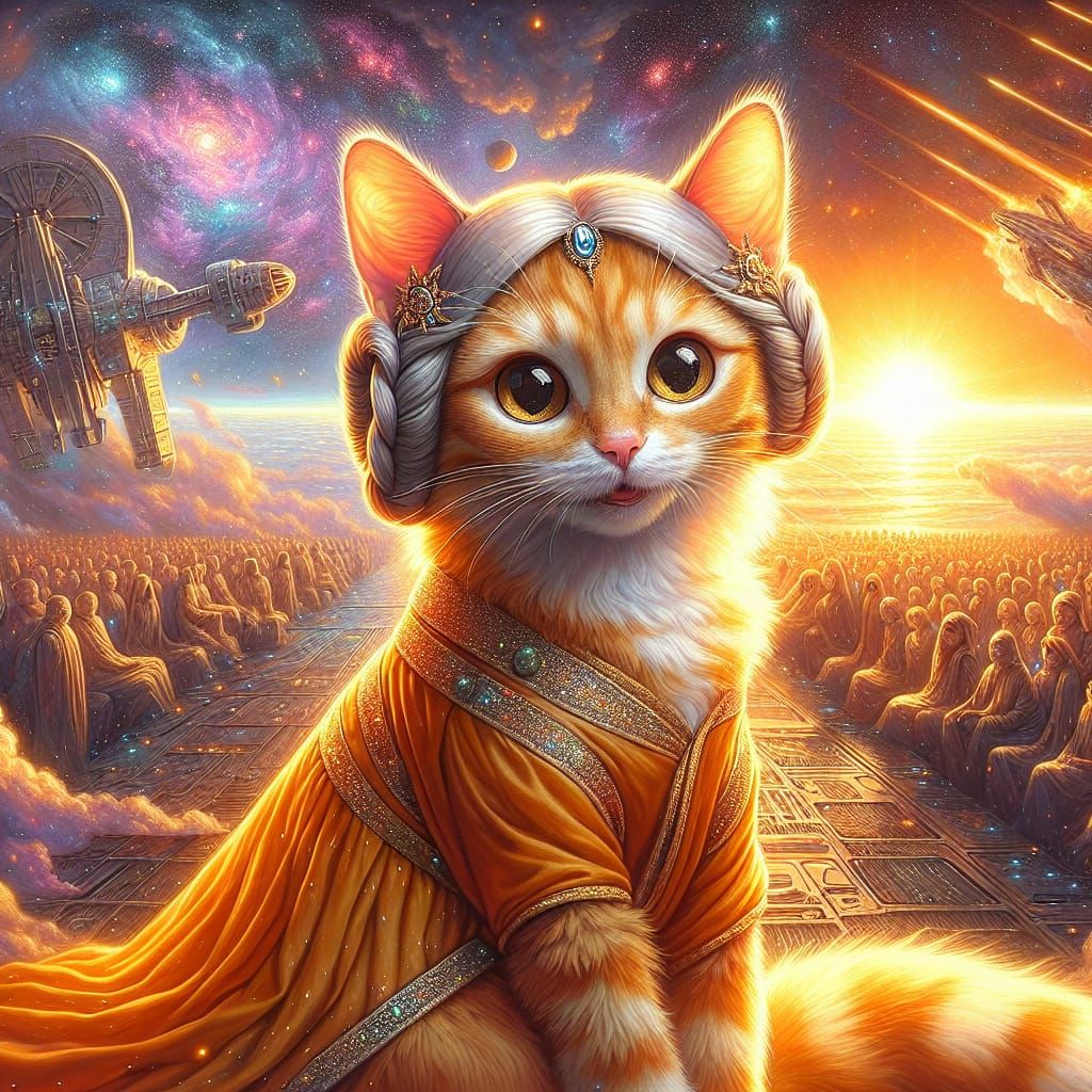 Princess Leia, cat double. - AI Generated Artwork - NightCafe Creator