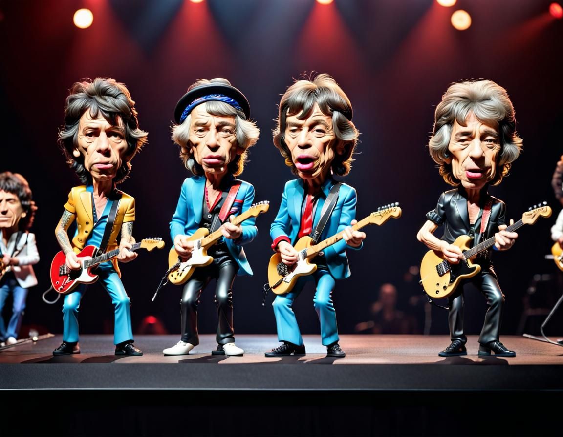 The rolling Stones - bobble-heads - AI Generated Artwork - NightCafe Creator
