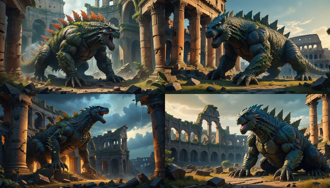 Godzilla sleeping in Colosseum - Godzilla Reigns Supreme in ...