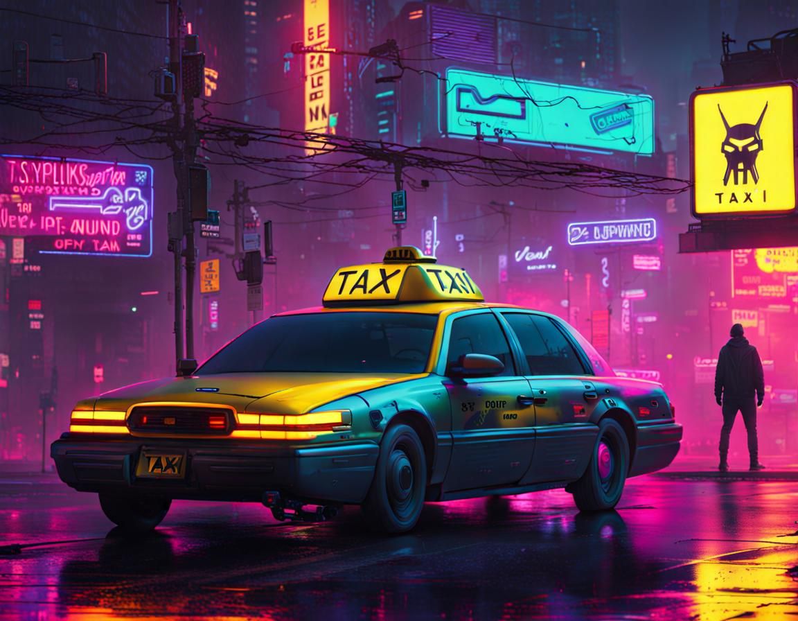 Cyberpunk Taxi - AI Generated Artwork - NightCafe Creator
