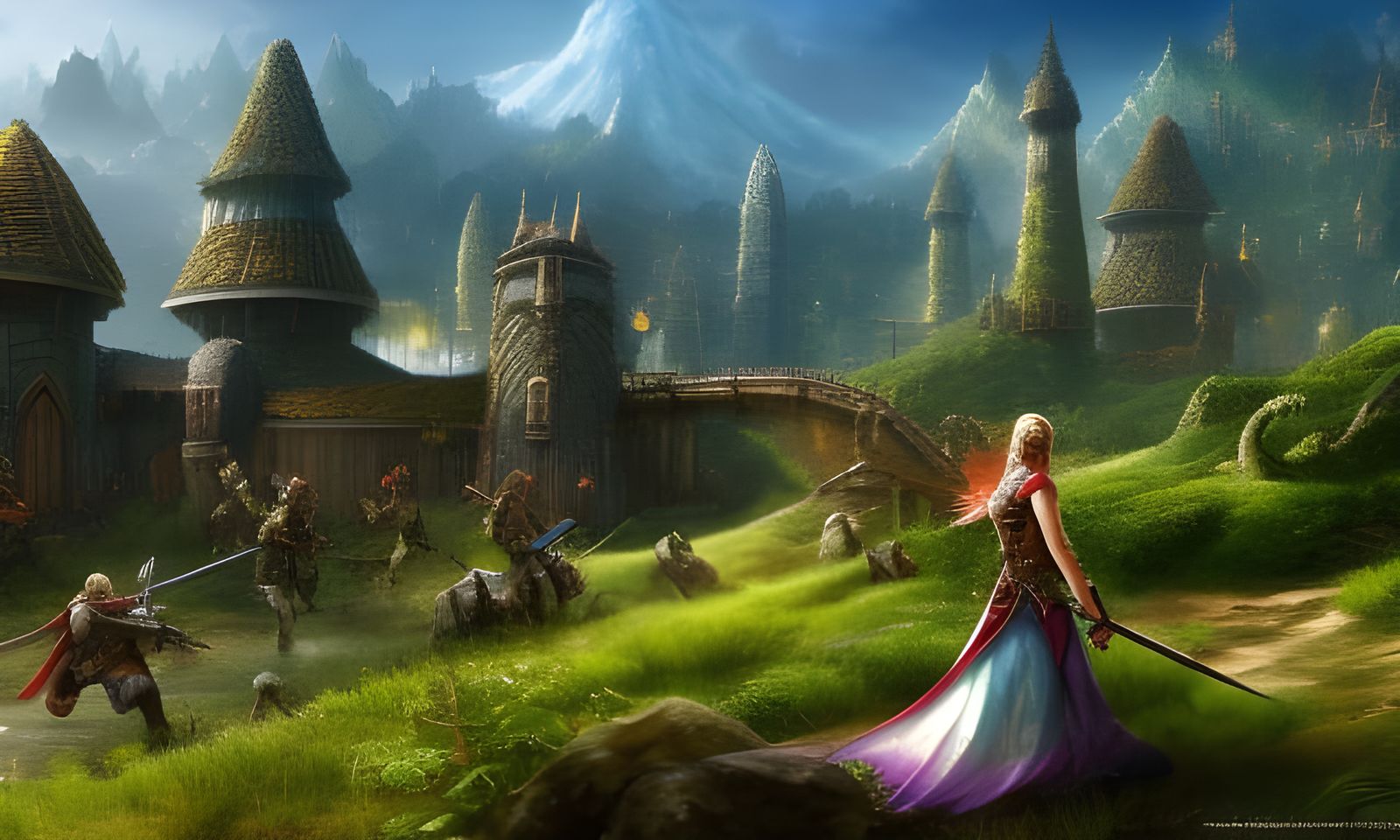 Elven Maidens: Warriors - AI Generated Artwork - NightCafe Creator