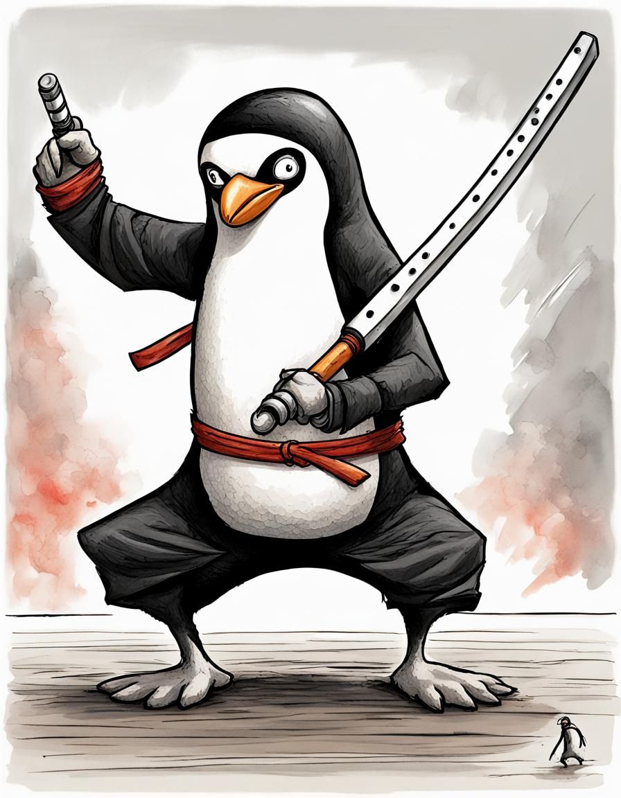 Ninja penguin - AI Generated Artwork - NightCafe Creator