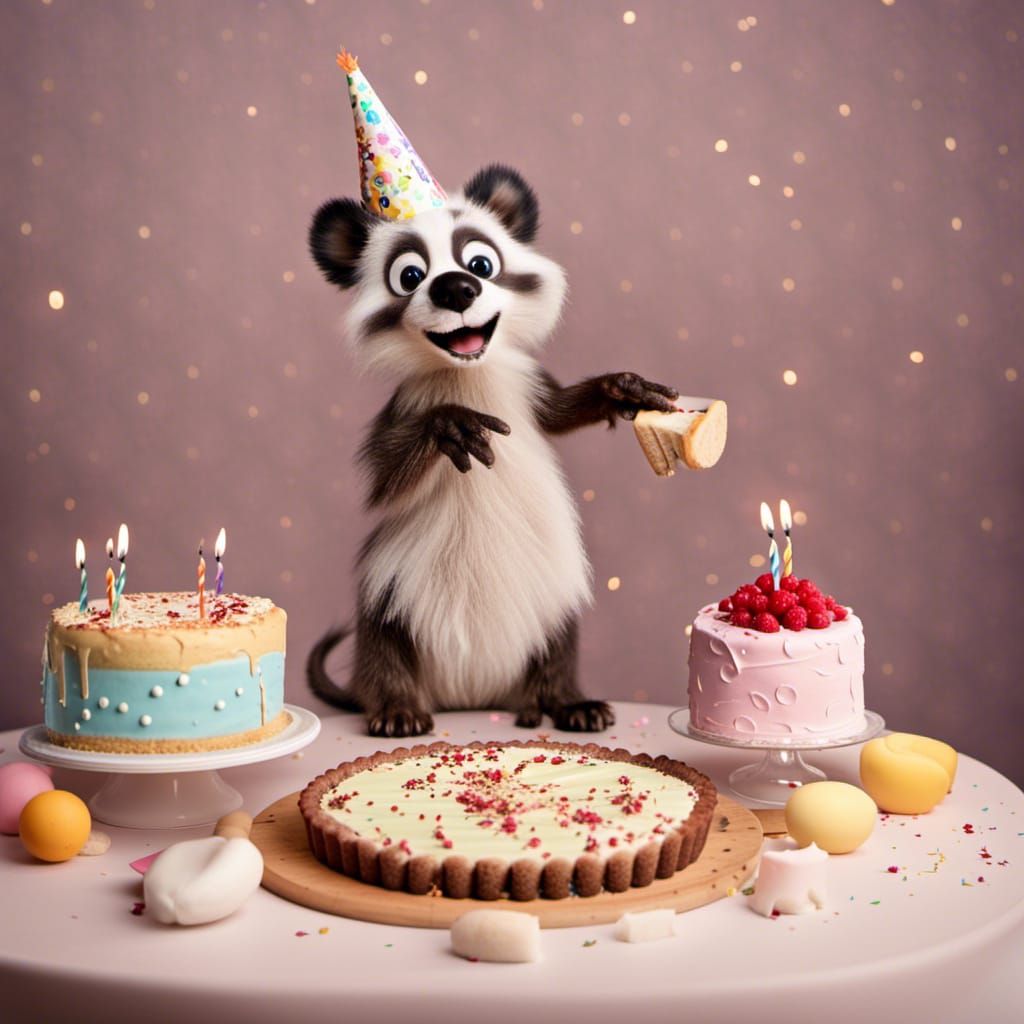 a cute animal baking a birthday cake - AI Generated Artwork - NightCafe ...
