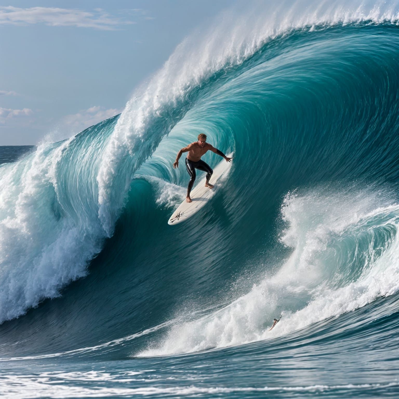 A surfer surfing a big wave - Surfer Rides a Massive Wave i...