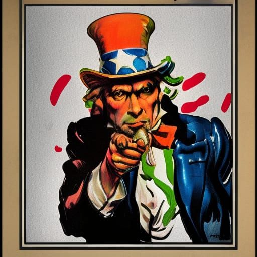 Uncle Sam holding AR 15 - AI Generated Artwork - NightCafe Creator
