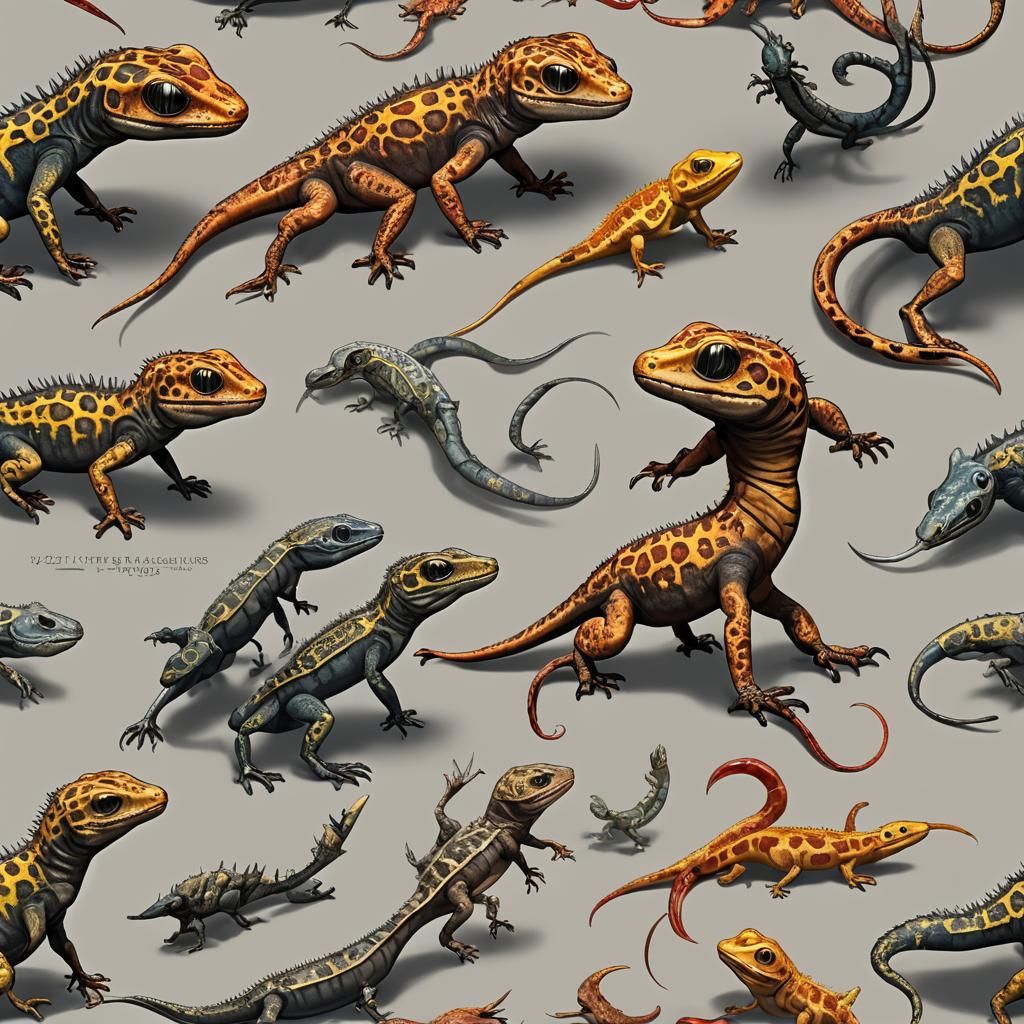 Otherworldly alien exoplanet, fire_skink/ firewater_leopard_gecko/ fire ...